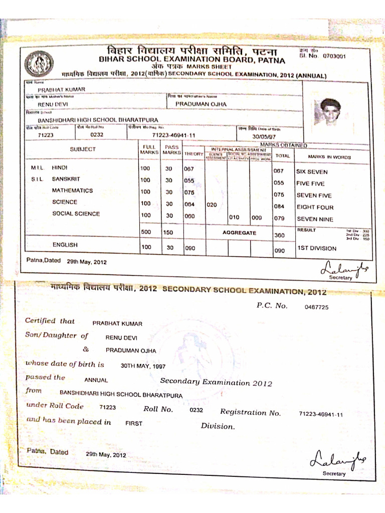 Certificates Original 10 to PG | PDF
