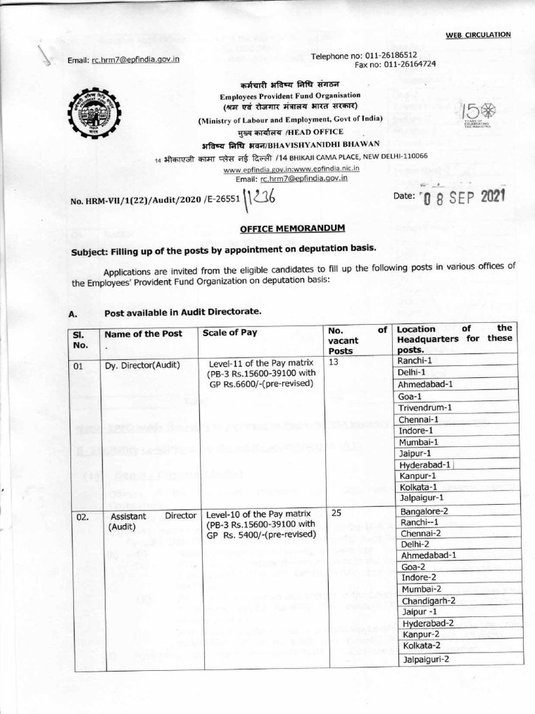 HRM7 Deputation Audit 1236 | PDF | New Delhi | Government Of India