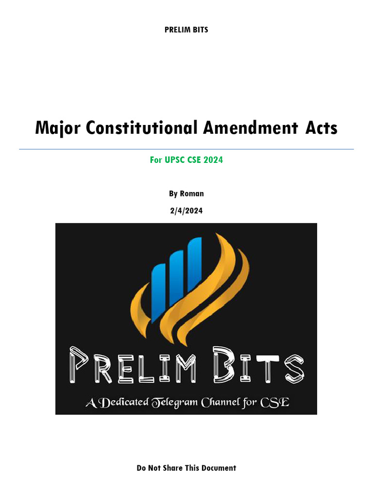 Major Constitutional Amendment | PDF | Supreme Court Of India | Supreme ...