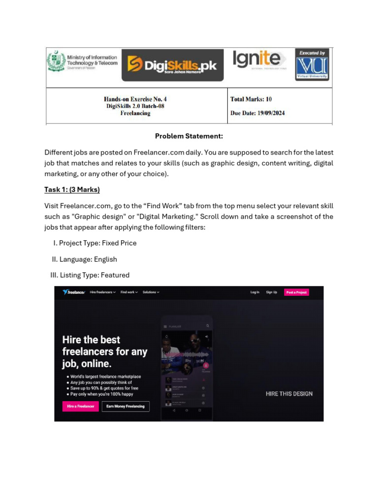 DST Batch 8 Ex 4 Freelancing Solution | PDF