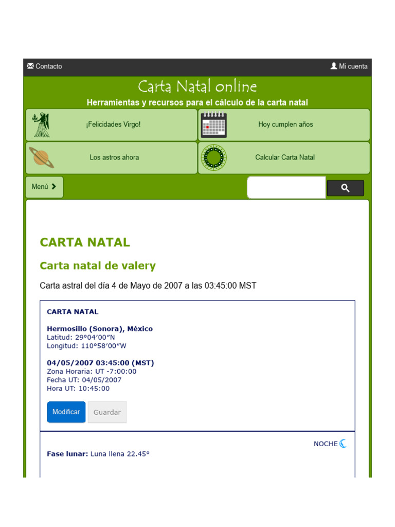 Carta Natal -- Calcula Tu Carta Astral Online. | PDF | Horóscopo | Planetas