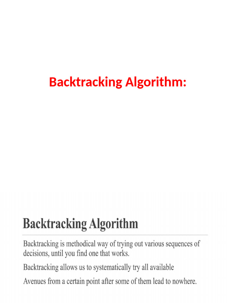 Backtracking UNIT6 | PDF