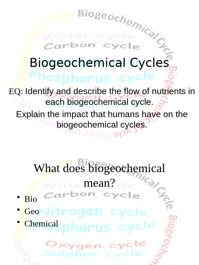 Biogeochemical Cycles Explained | PDF | Sulfur | Fertilizer