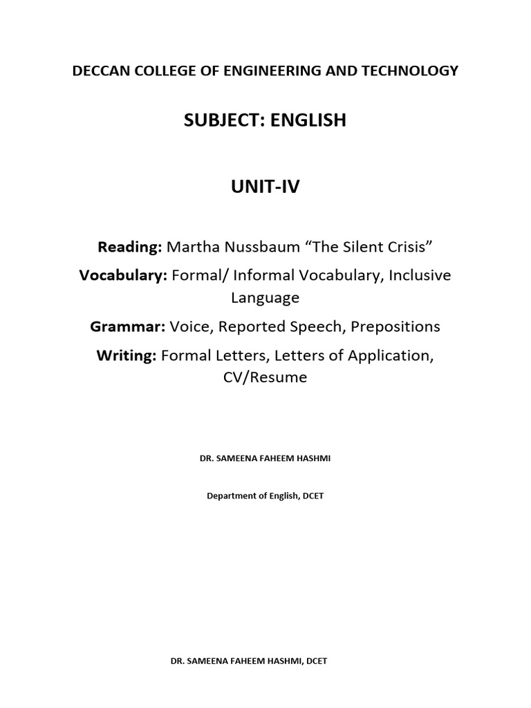 Unit 4 English 2024 | PDF | Subject (Grammar) | Verb