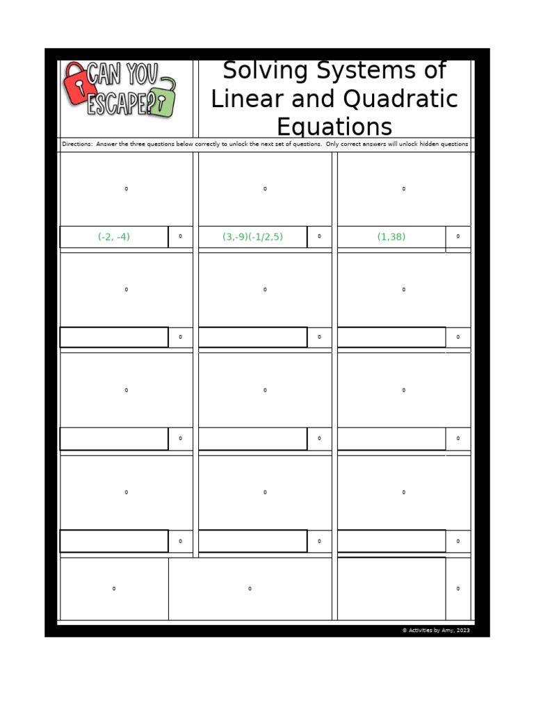 Solve Linear and Quadratic Systems | PDF
