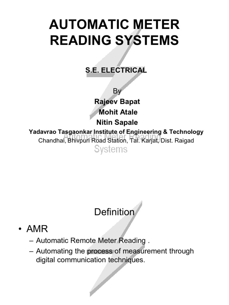 Automatic Meter Reading System | PDF | Gsm | Electrical Substation