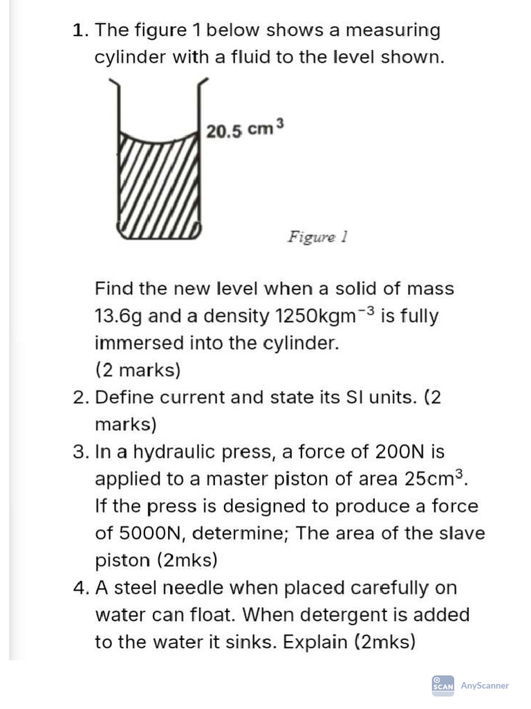 Physics Form 1 End Term 3 B | PDF