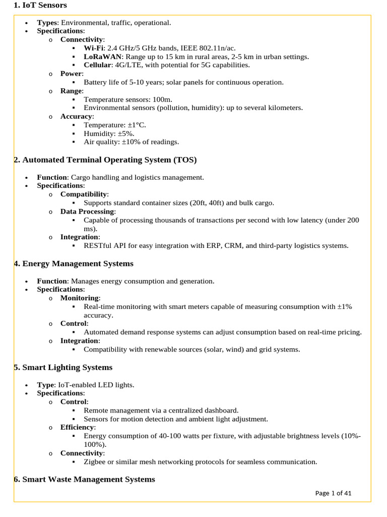 IoT & Energy Systems for Ports | PDF | Lighting | Computing