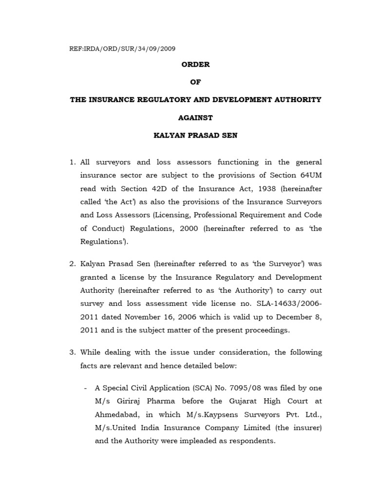 Cancellation of Kalyan Sen's Surveyor License | PDF | Mens Rea | Common Law