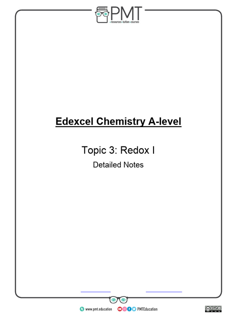 A-Level Chemistry: Redox I Notes | PDF | Redox | Chemical Reactions