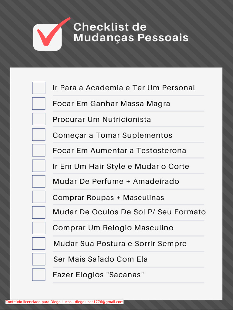 Checklist de Mud An As Pessoa Is | PDF