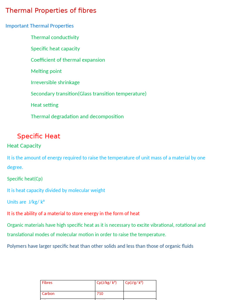 Specific Heat and Thermal Expansion of Nylon | PDF | Polymers | Thermal ...