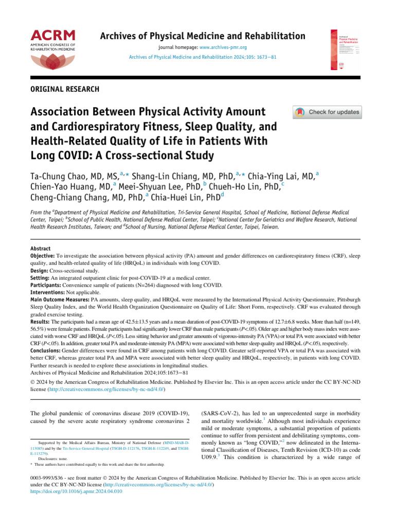 Association Between Physical Activity Amount and C | PDF | Physical ...