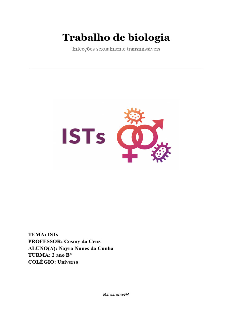 Infecções Sexualmente Transmissíveis (ISTs) | PDF | Infecção ...