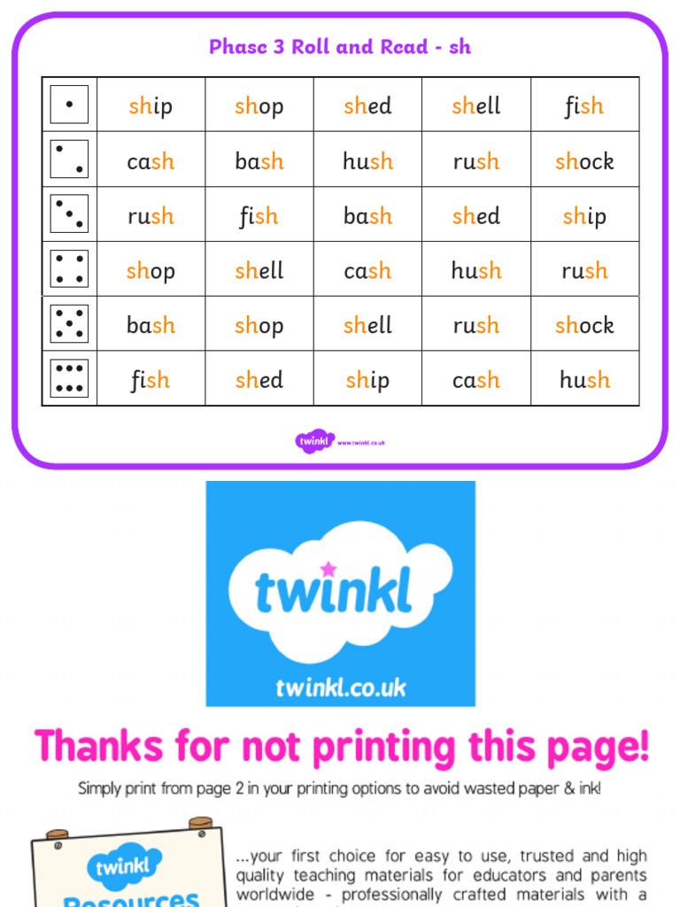 Phonics _ roll and read_ sh, i-e, a-e, o-e, oa sound | PDF