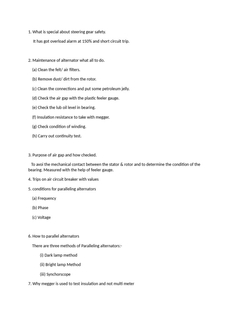 Meo Class 2 Orals | PDF | Electric Motor | Valve