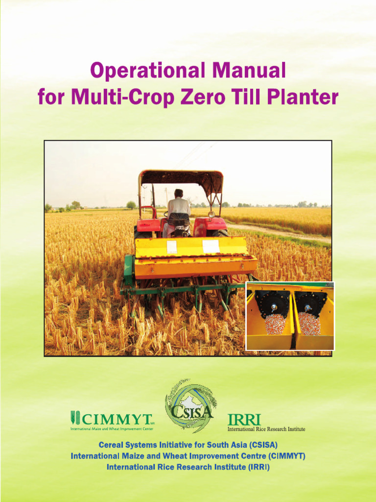 Multi-Crop Zero Till Planter Manual | PDF | Plough | Tractor
