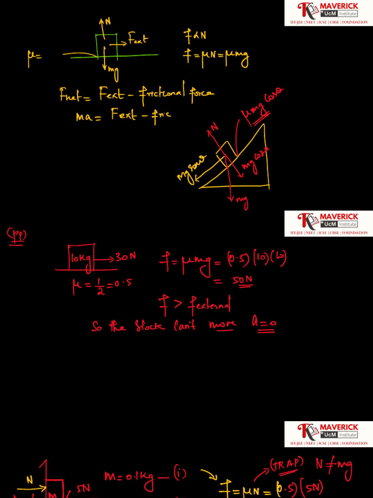 Two Blocks System Frictional Concept | PDF