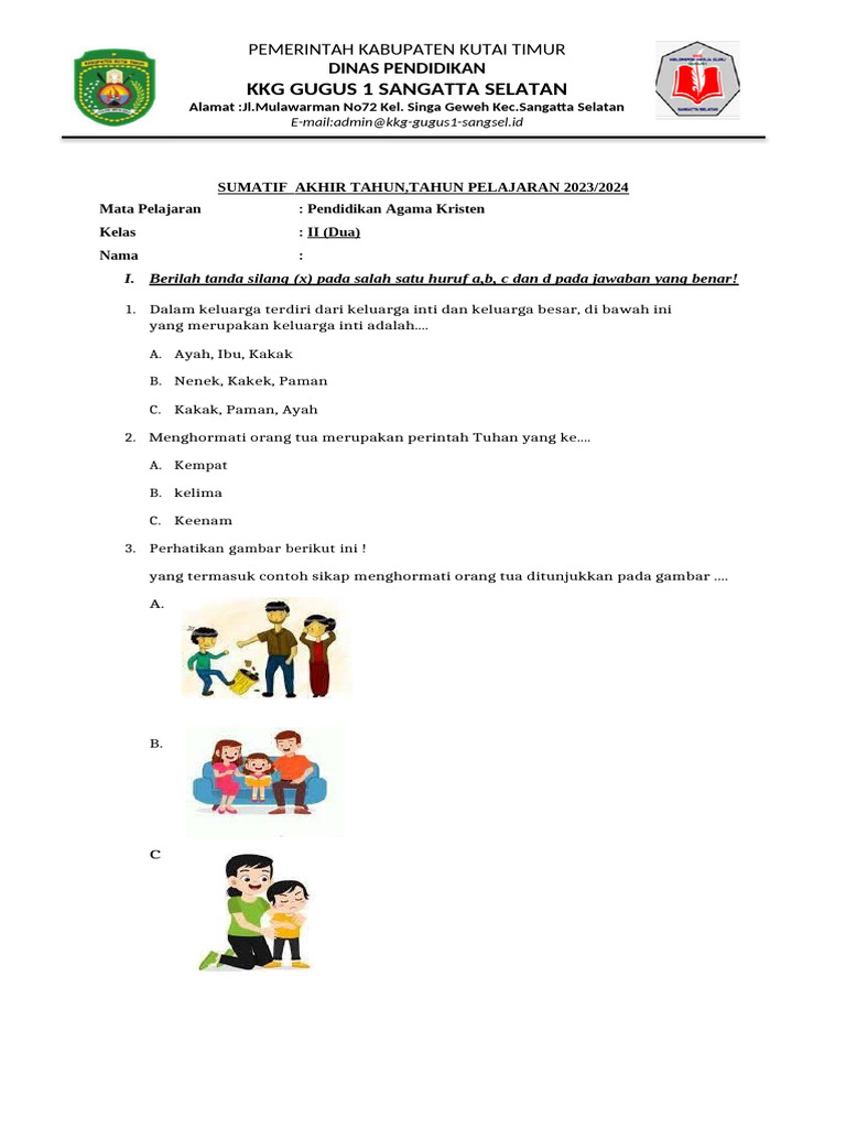 Soal KKG Pak Kelas 2 | PDF