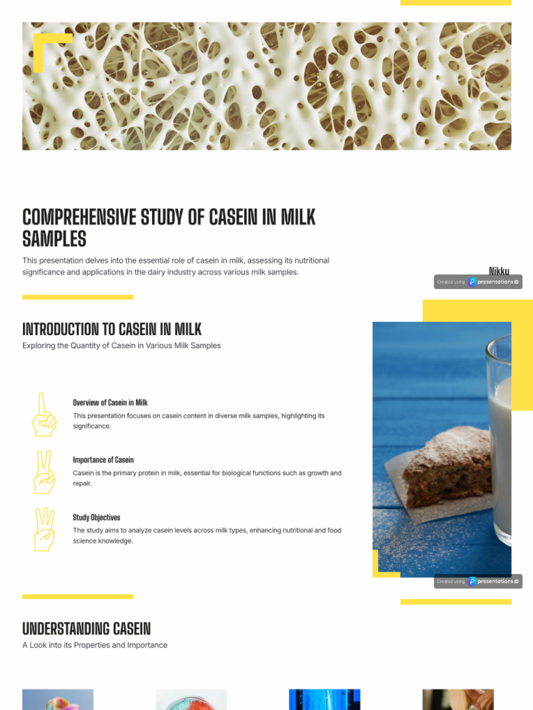 Study of Casein in Milk Samples | PDF
