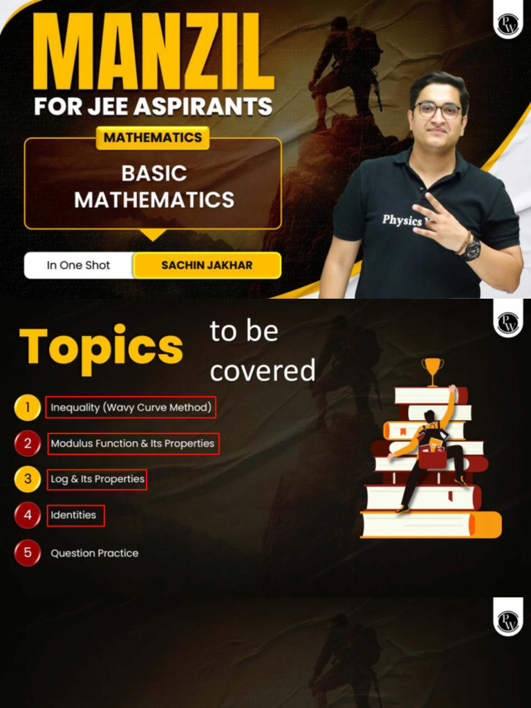 Basic Maths - Class Notes - Manzil JEE 2025 | PDF