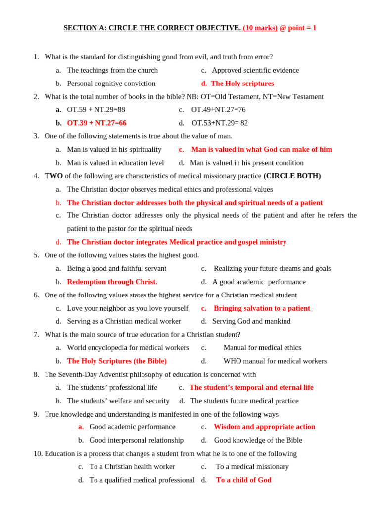 MARKING GUIDE CME EXAM NOV. 017 - copy | PDF | Lord's Prayer | Bible