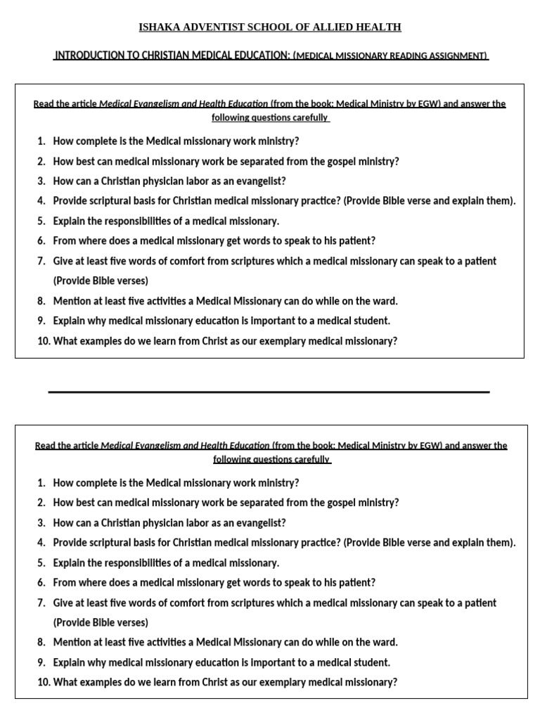 Christian Medical Mission Guide | PDF
