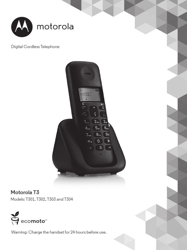 Motorola t301 | PDF | Telephone | Battery Charger