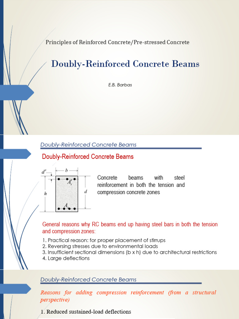 CE 135 - 6 Doubly Reinforced Beams 2 | PDF | Beam (Structure ...