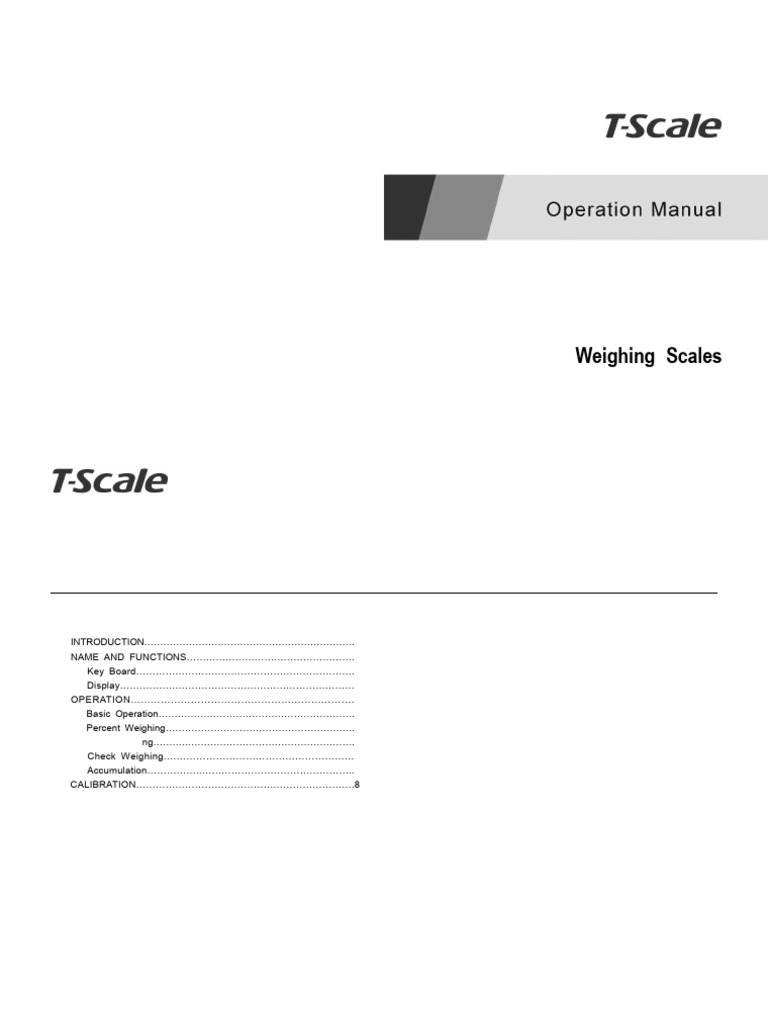 JW-operationmanual_en | PDF | Weight | Weighing Scale