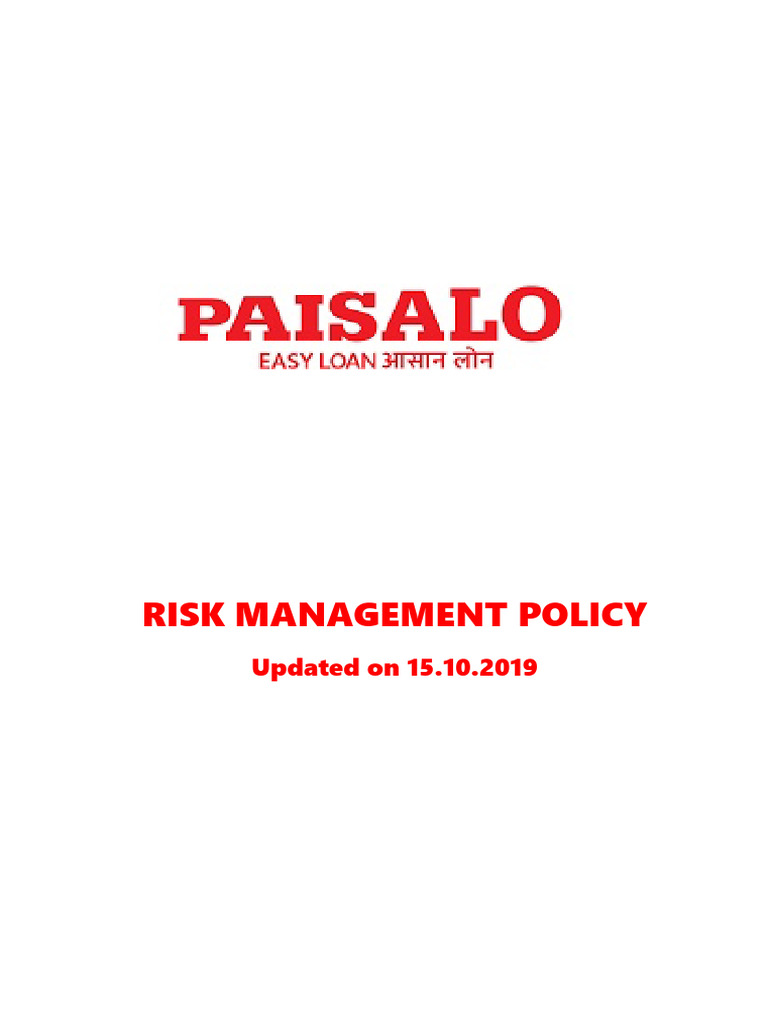 Risk-Management-Policy Compressed | PDF | Risk | Risk Management