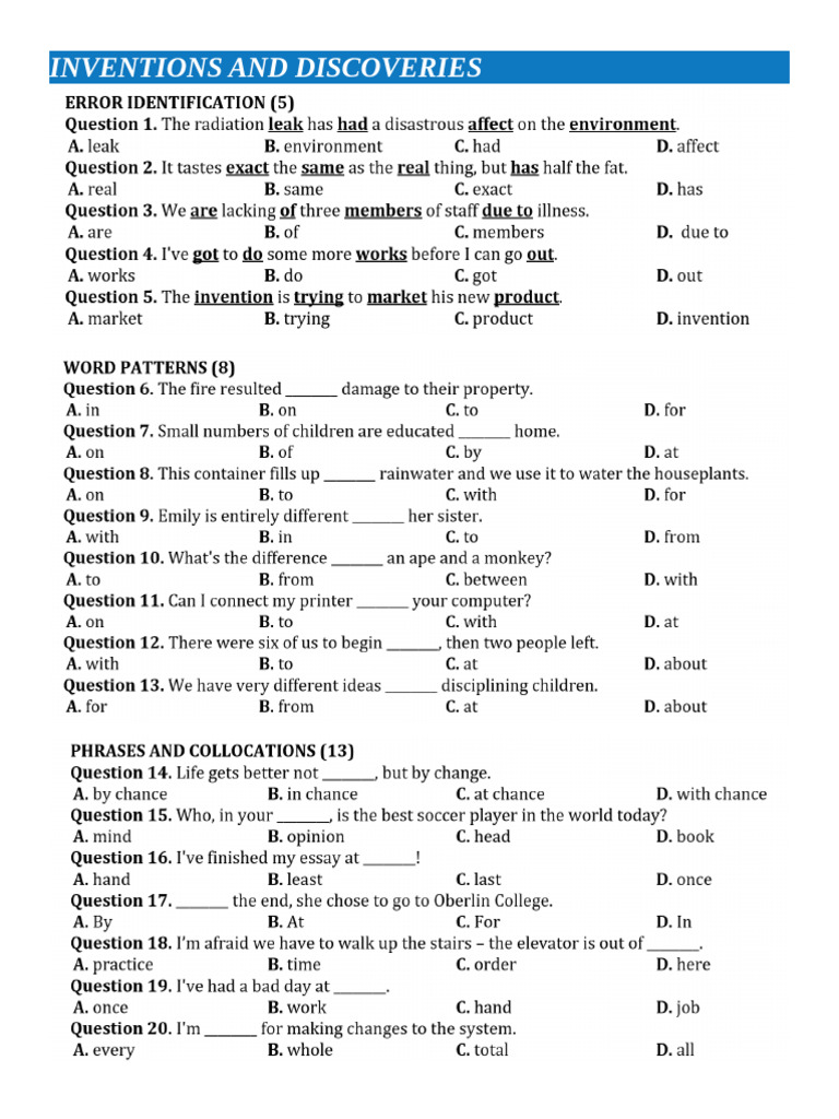 6 INVENTIONS AND DISCOVERIES - review | PDF