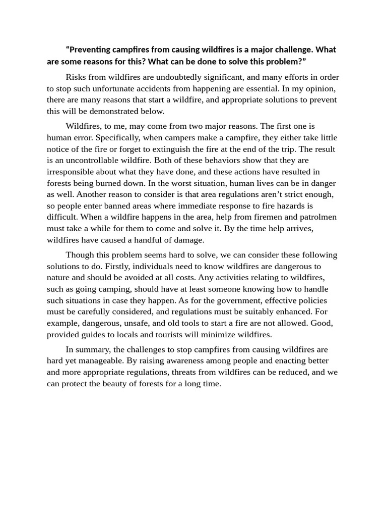 Writing - Topic 4 - Fire | PDF