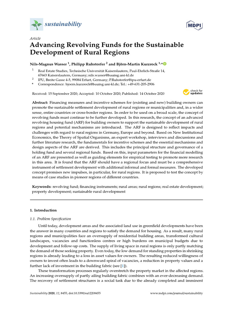 Advanced Revolving Funds for Rural Sustainability | PDF | Banks | Economics