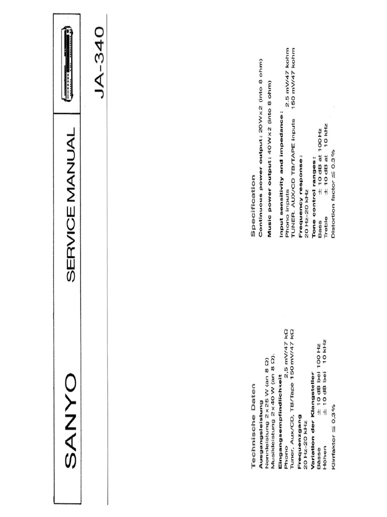 Sanyo+JA 340+Repair+Diagram | PDF