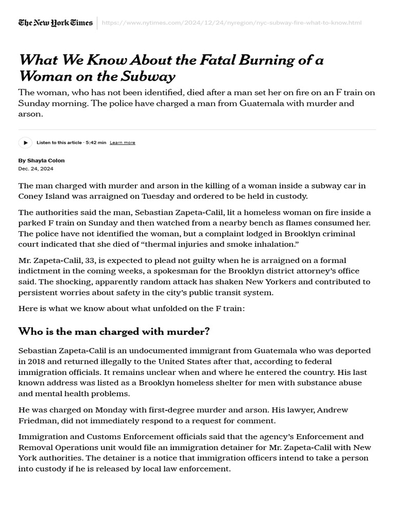 NYC Subway Fire_ What We Know About the Fatal Burning of a Woman - The ...