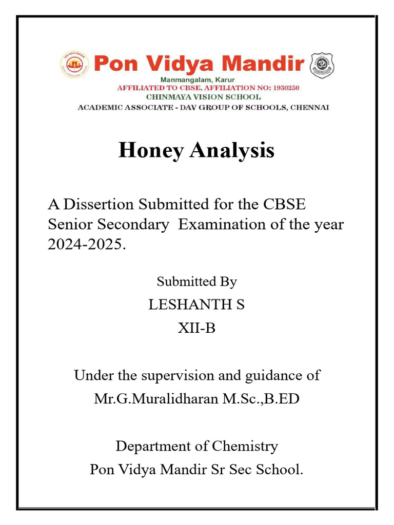 Honey Analysis Pdf Honey Magnesium