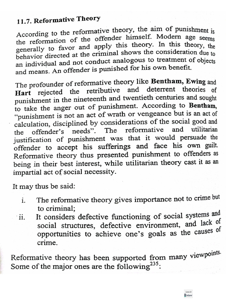 Reformative Theory | PDF