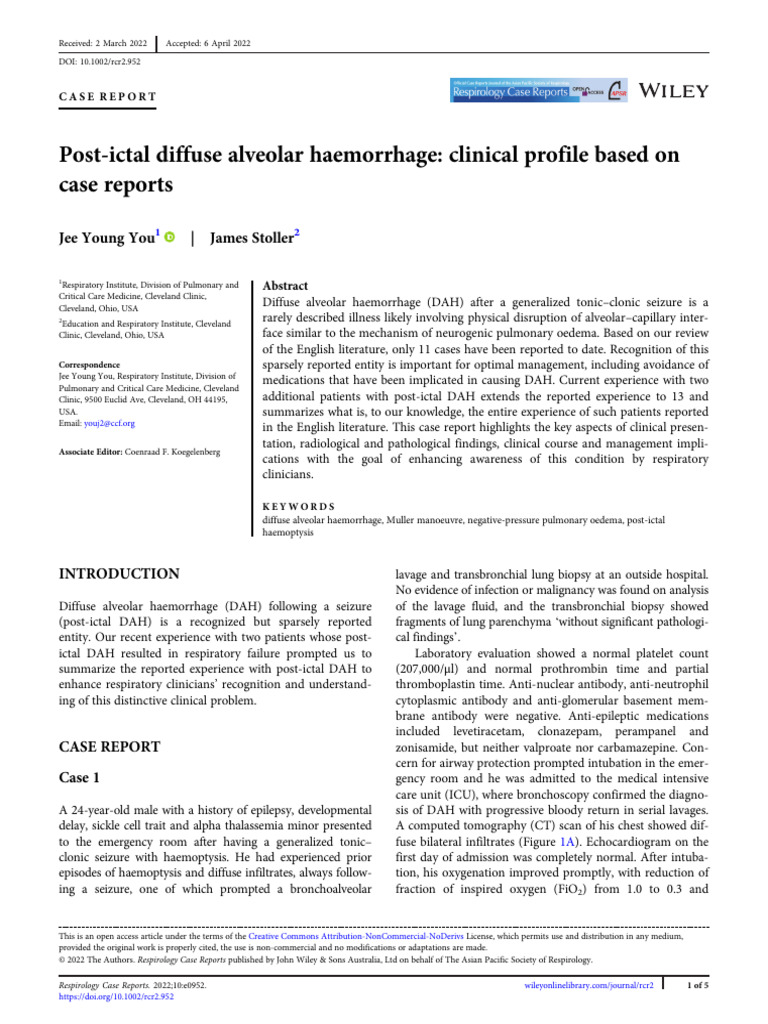 RCR2 10 E0952 | PDF | Epilepsy | Lung