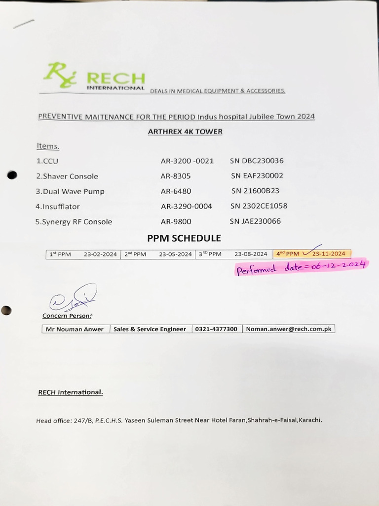 PPM Arthrex | PDF | Electrical Engineering | Manufactured Goods