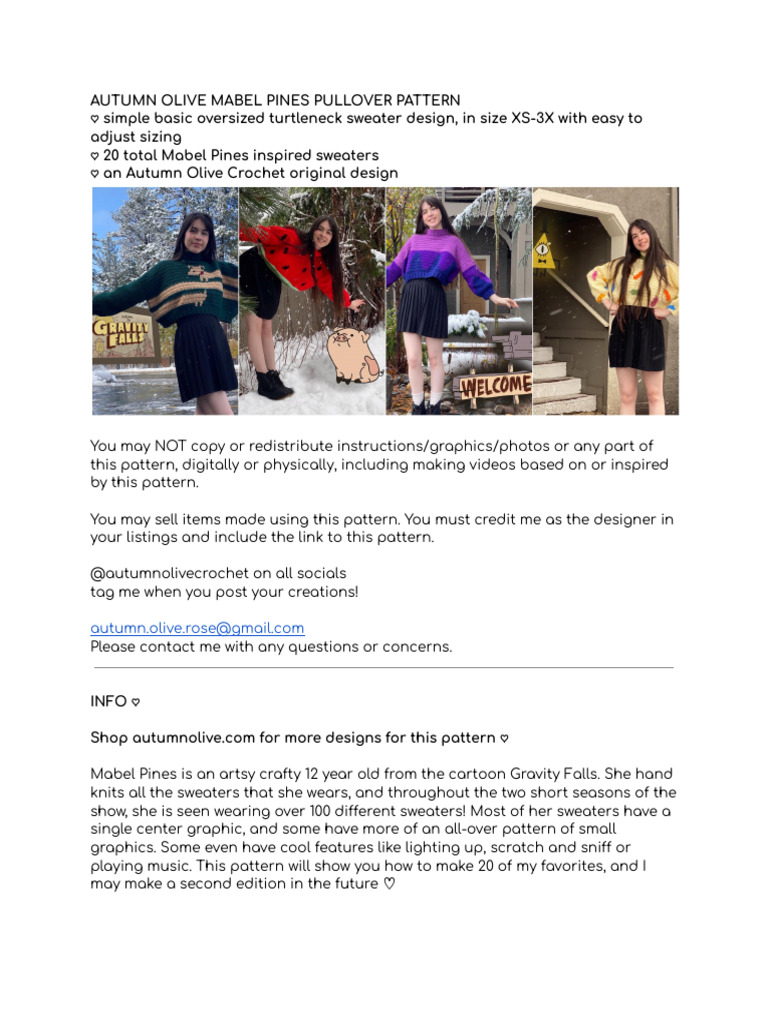 Mabel Pullover Pattern | PDF | Crochet | Knitting