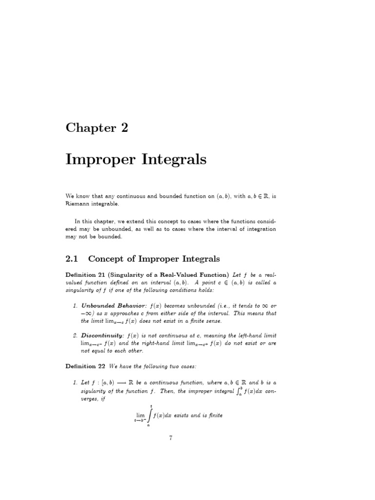 Chapter2_Improper_Integrals | PDF | Integral | Area