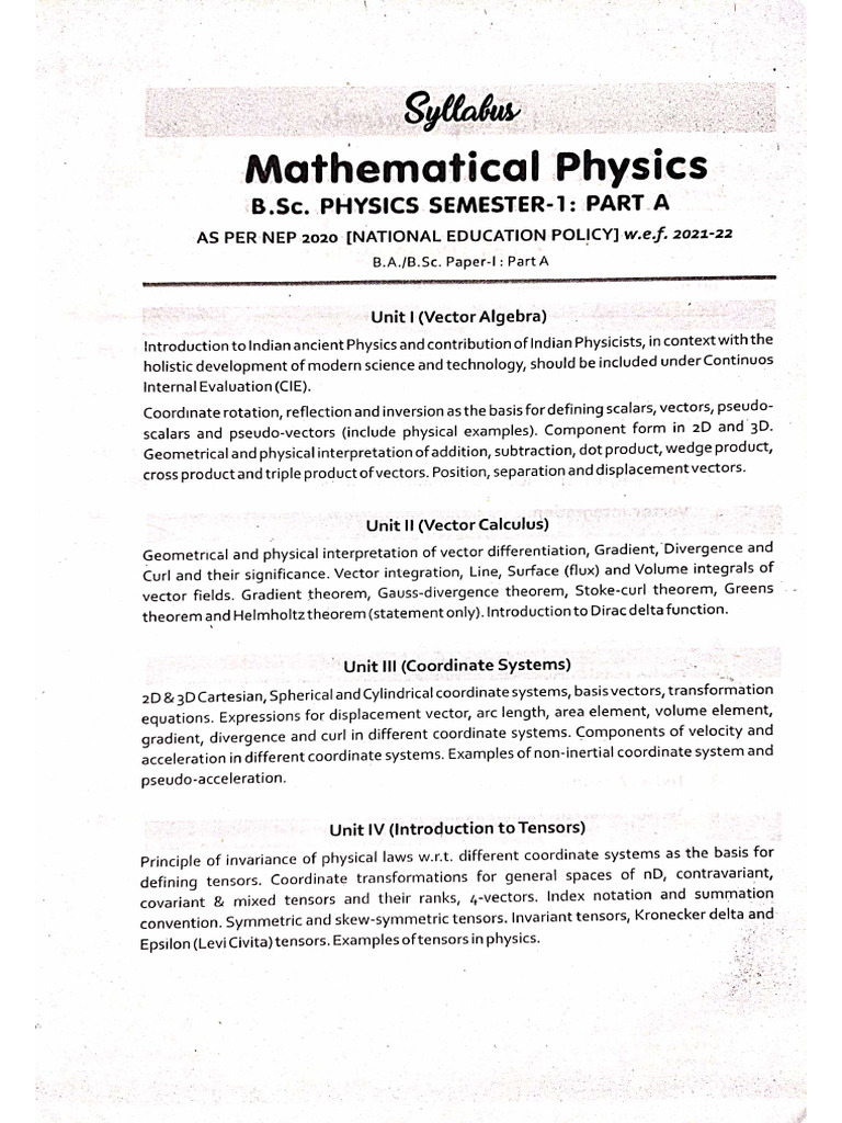 1st Sem Theory Syllabus | PDF