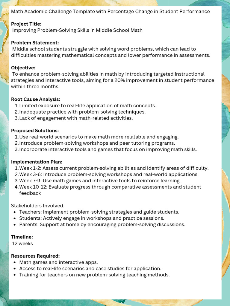 Problem Solving | PDF | Mathematics | Teachers
