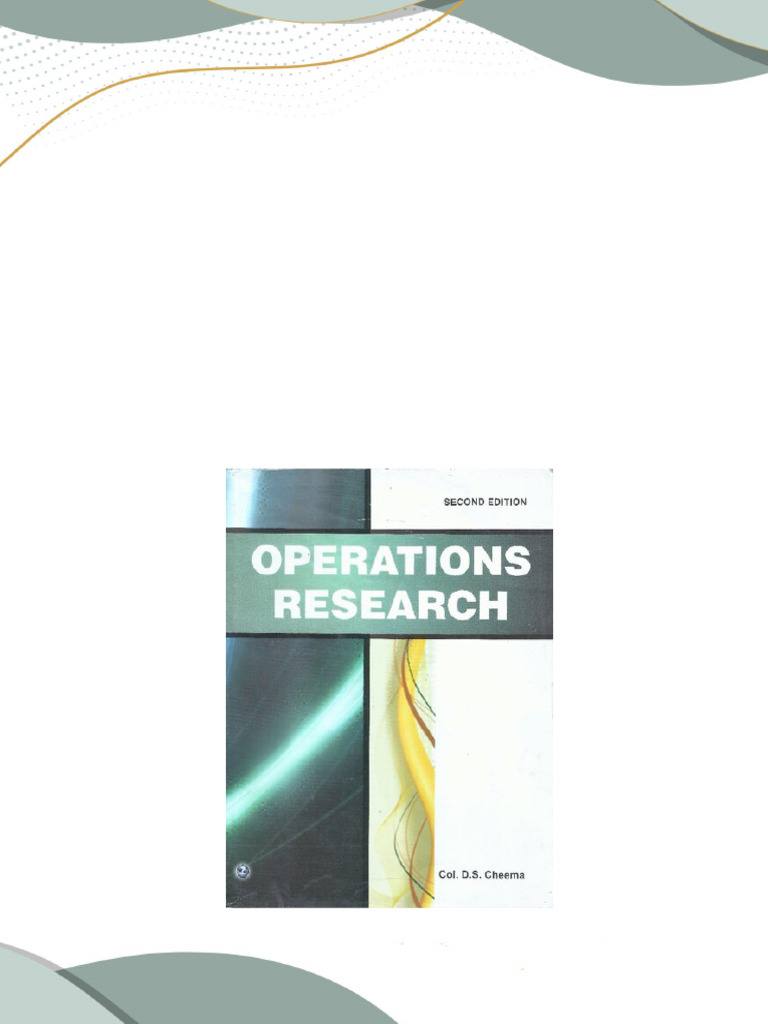 Instant Access To Operations Research 2nd Edition Col. D.S. Cheema ...