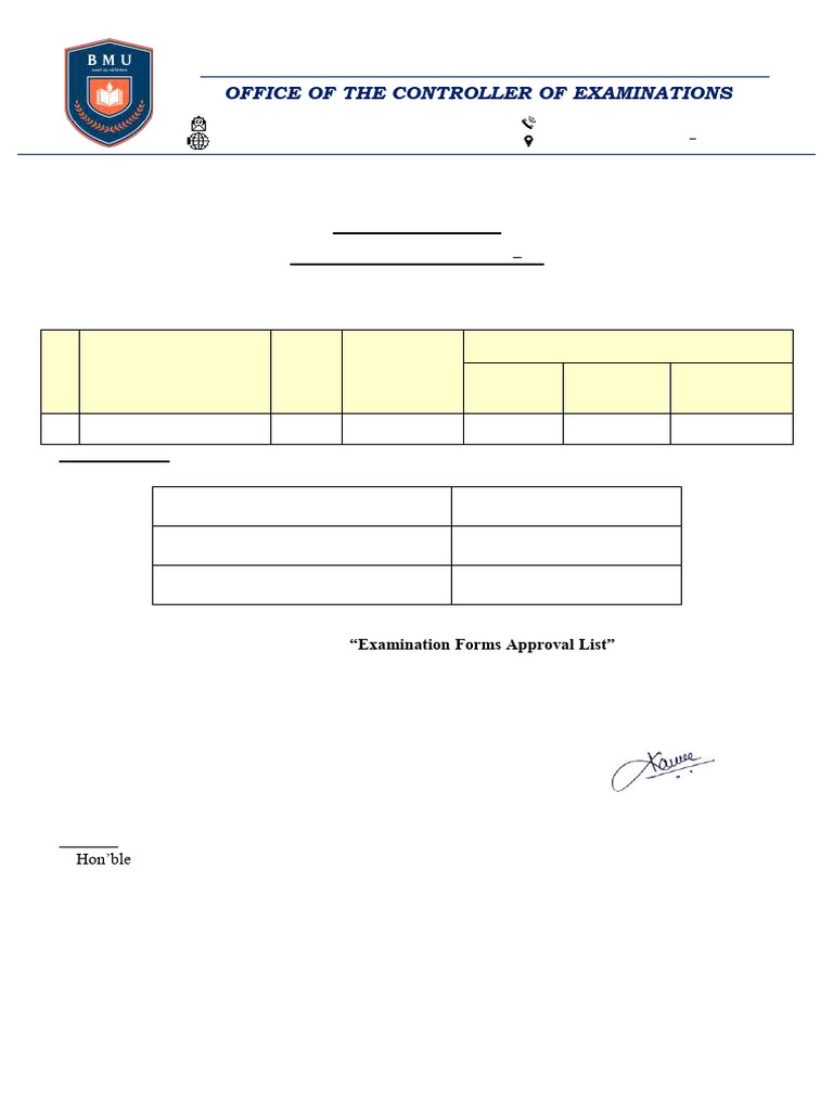 182 - Exam Form Fill-Up Notification - Year 1,2 - Winter 2024 | PDF