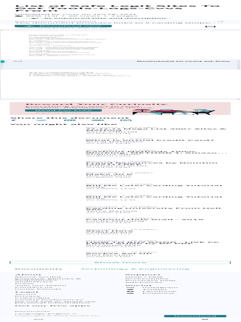 List of Safe Legit Sites To Get Tools-Logs-Cvvs From PDF Technology ...