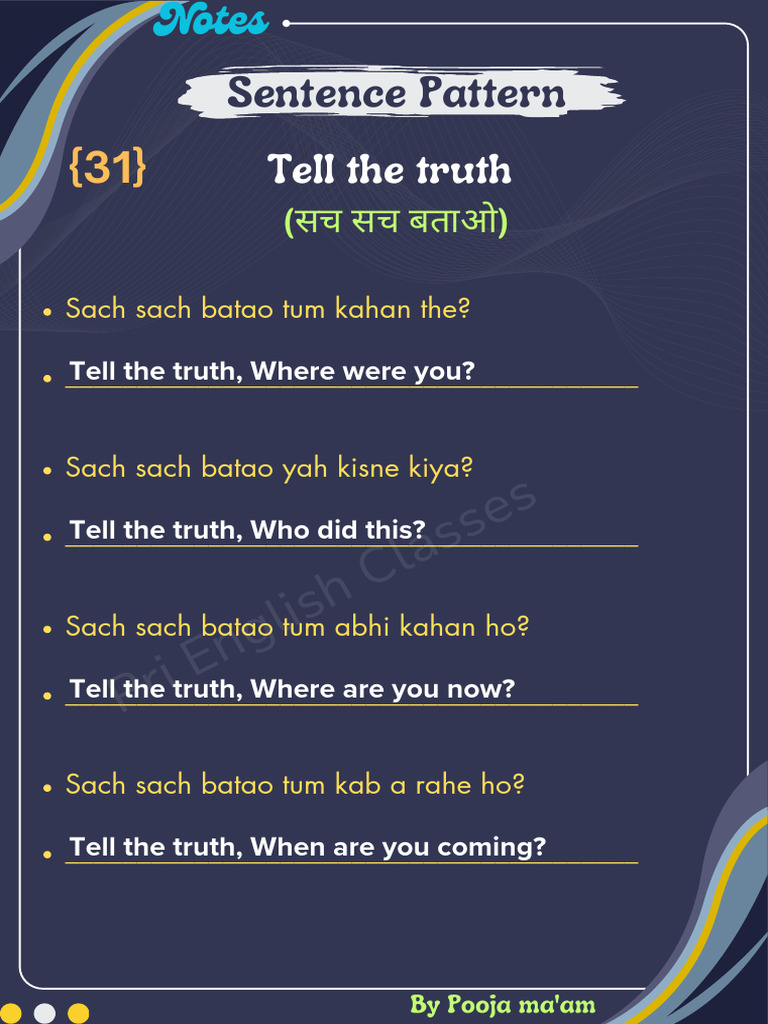 10 Days Sentence Pattern Course (Day - 4) | PDF