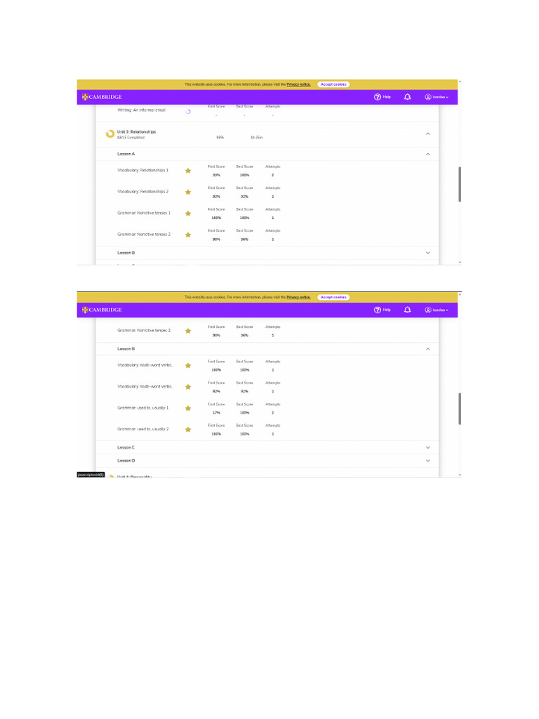 Cambridge Lesson - Unit 3 | PDF