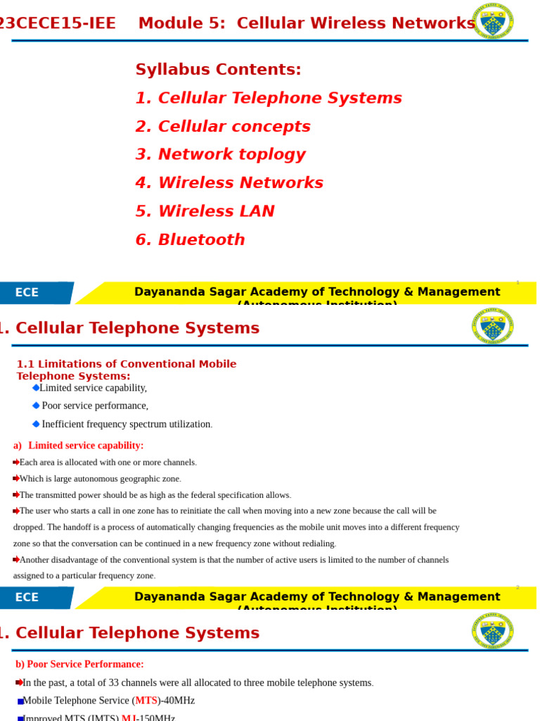 Module 5 PPT- IEE Subject | PDF | Network Topology | Cellular Network